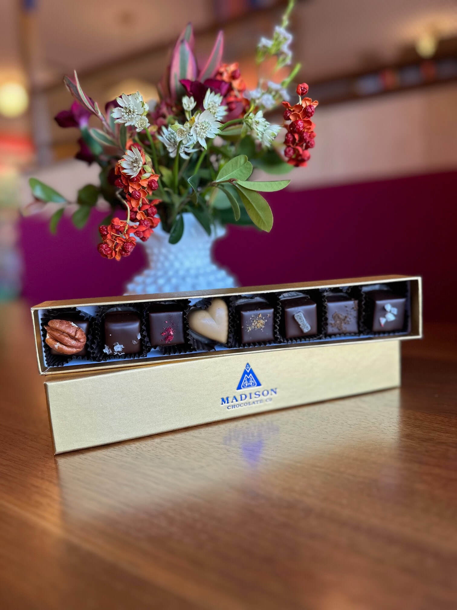 8 Piece Specialty Logo Box - Delivery | Madison Chocolate Company